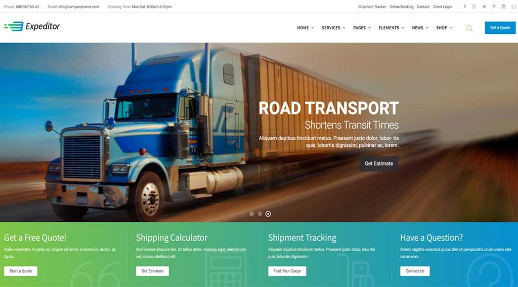 10+ Latest Premium WordPress Transportation themes